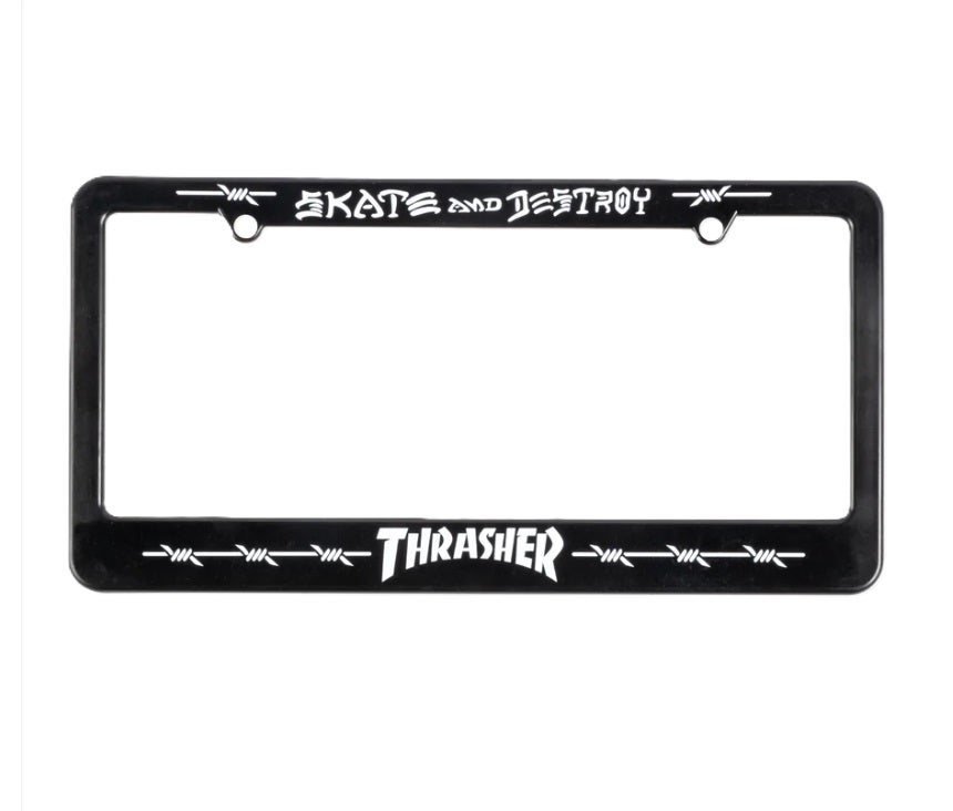 Thrasher Barbed Wire License Plate Holder | PROM Skate Supply